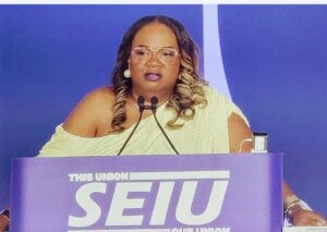 April Verrett foi eleita a primeira presidente negra do SEIU, o segundo ...